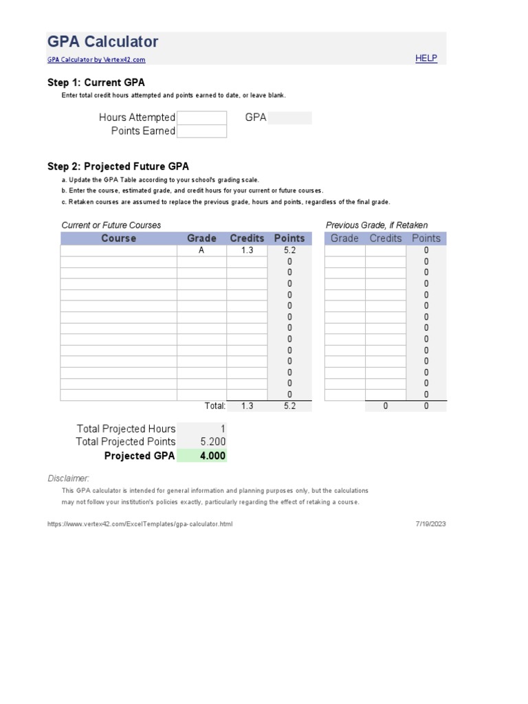Gpa Calculator | PDF | Course Credit | Student Assessment And Evaluation