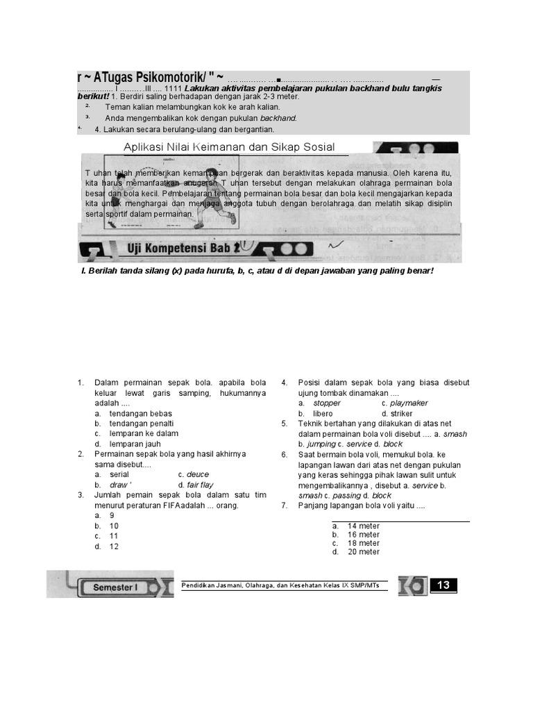 Penjas Soal Kelas 9 | PDF