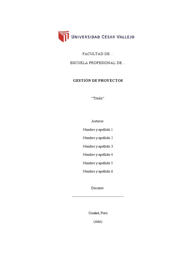 Estructura Trabajo Final - Gestion de Proyectos | PDF