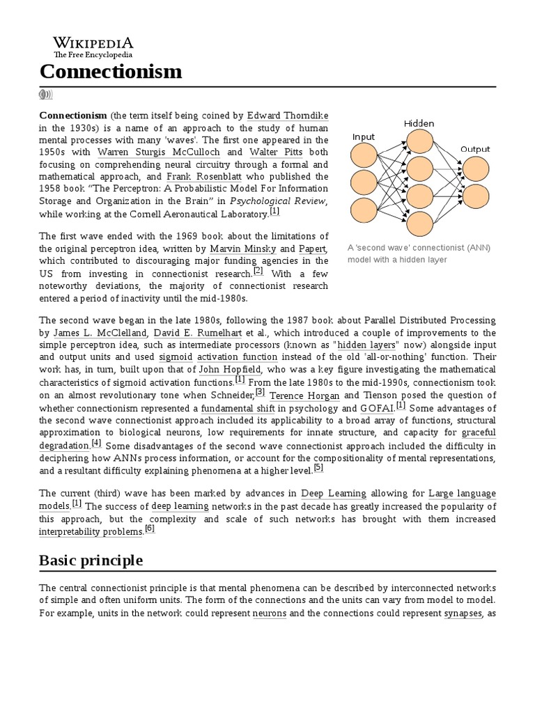 Connectionism | PDF | Cognitive Psychology | Systems Theory