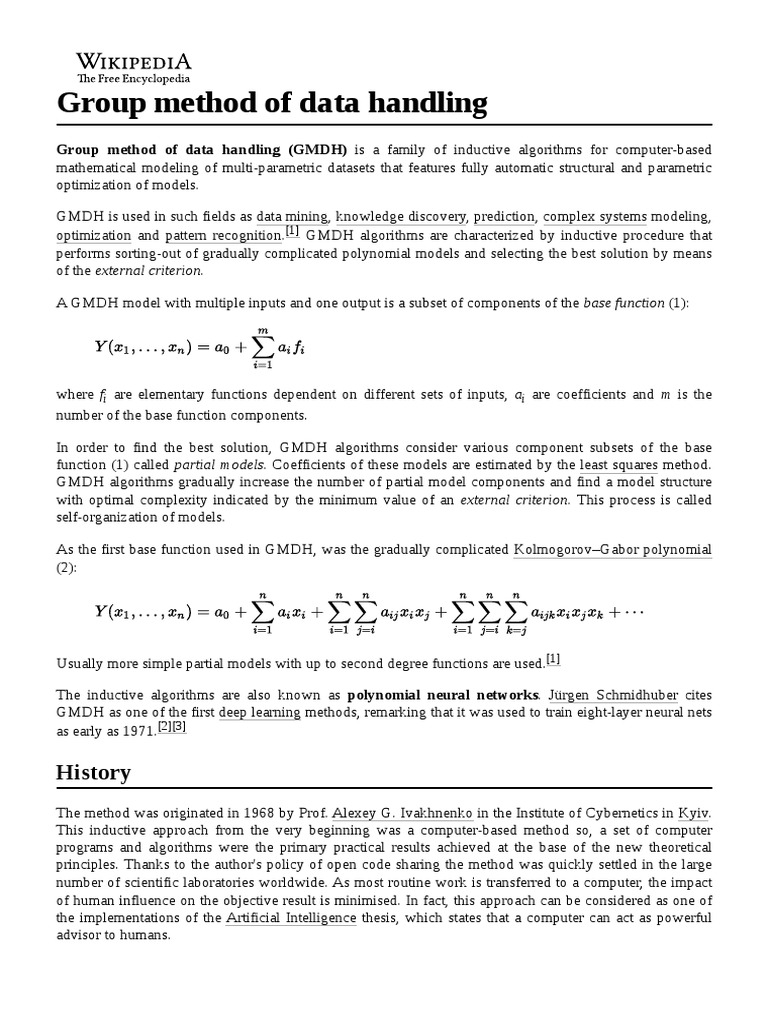 Group Method of Data Handling | PDF | Cybernetics | Cognition