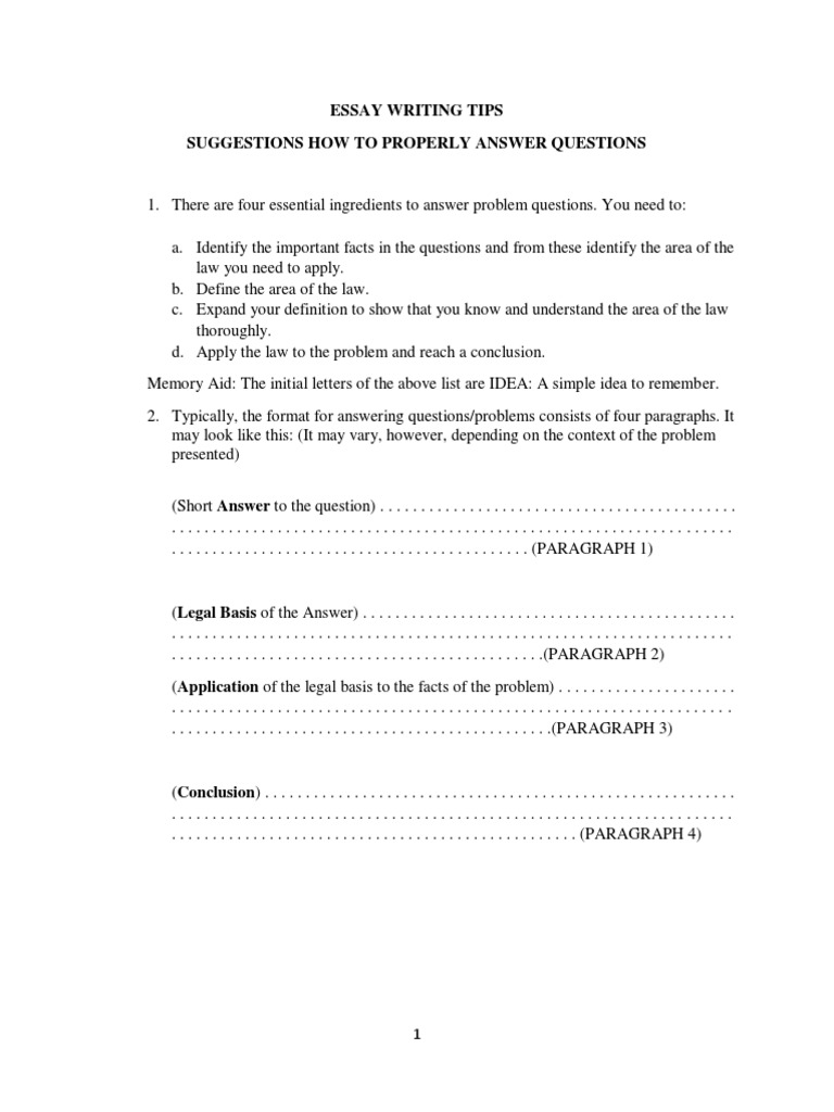 Oblicon ESSAY WRITING TIPS | PDF | Annulment | Logic