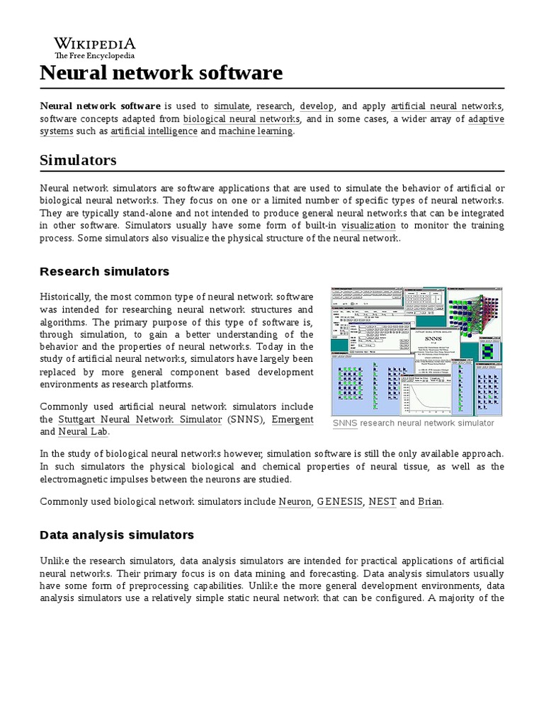 Neural Network Software | PDF | Cybernetics | Cognitive Neuroscience