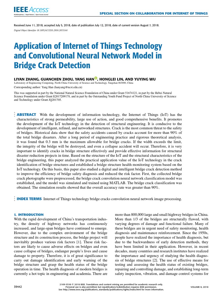Application of Internet of Things Technology and Convolutional Neural Network Model in Bridge ...