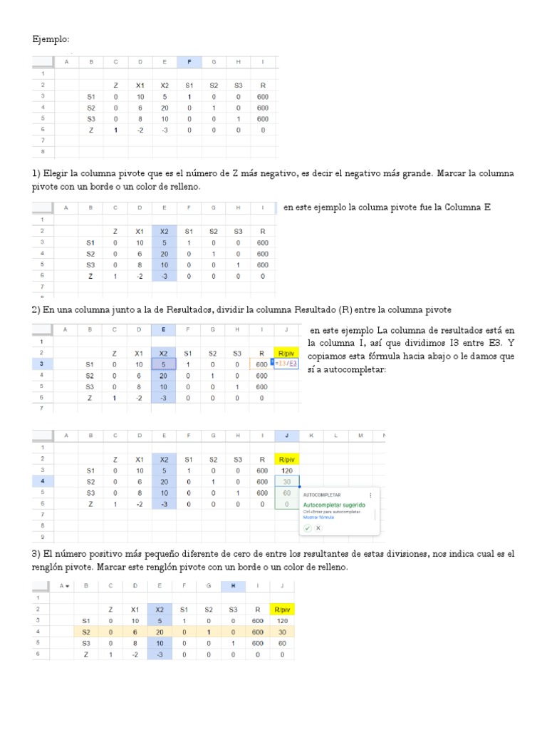 Explicación Algoritmo Simplex | PDF | Matemáticas | Programación de computadoras