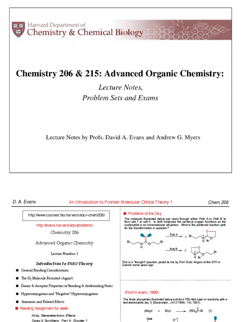 Advanced Organic Chemistry (D. A. Evans, Chem 206) | PDF | Molecular ...