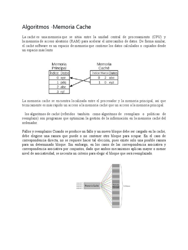 Algoritmos Pdf Caché Computación Almacenamiento De Datos De La Computadora