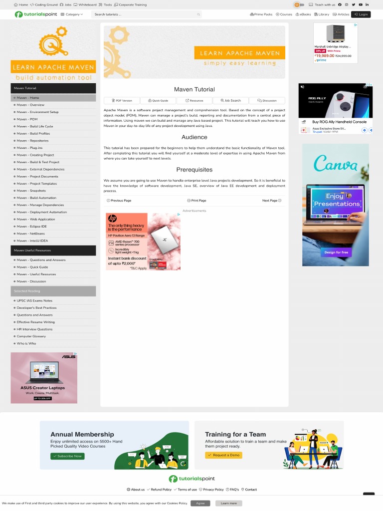 Maven Tutorial Tutorialspoint | PDF
