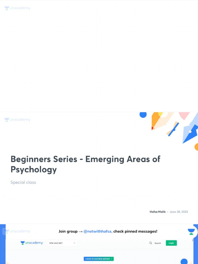 Beginners Series Emerging Areas of Psychology | PDF