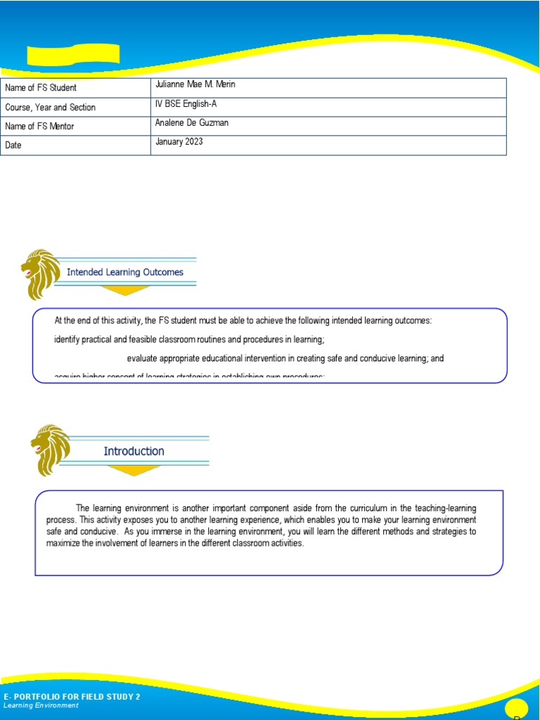 FS 2 Activity 2 | PDF | Learning | Classroom