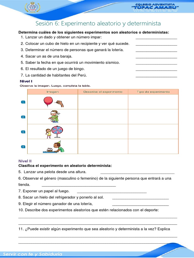 Experimentos Aleatorios y Deterministas | PDF | Deportes y actividades ...