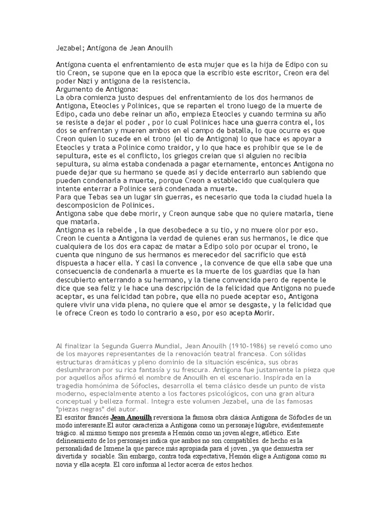 Antigona Analisis | PDF | Edipo