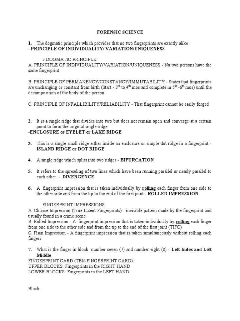 Forensic Science Essentials | PDF | Fingerprint | Cartridge (Firearms)