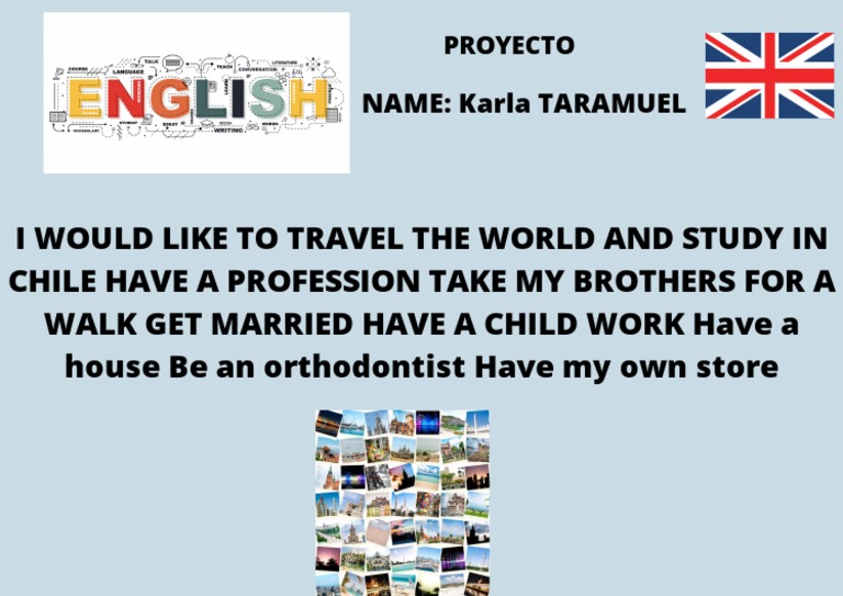 Poster Horizontal Clase de Ingles Azul y Rojo | PDF
