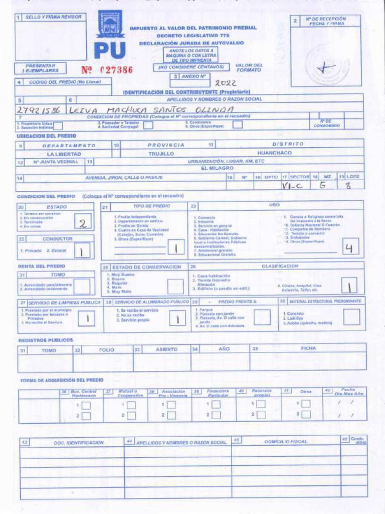 Autovaluo Santos Olinda | PDF