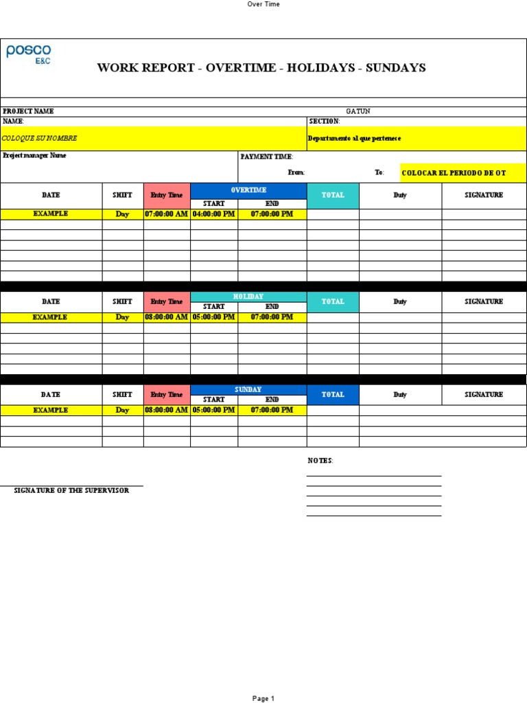 Overtime Form 2 Pdf