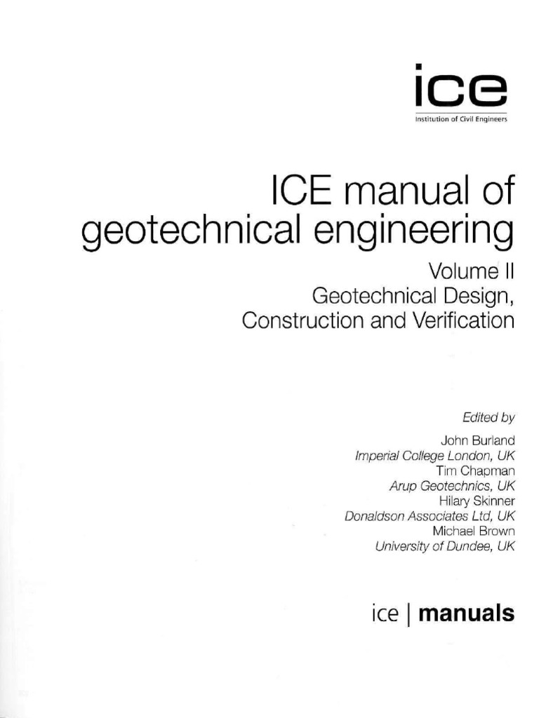 ICE Geotechnical Engineering Manual Vol II | PDF | Geotechnical ...