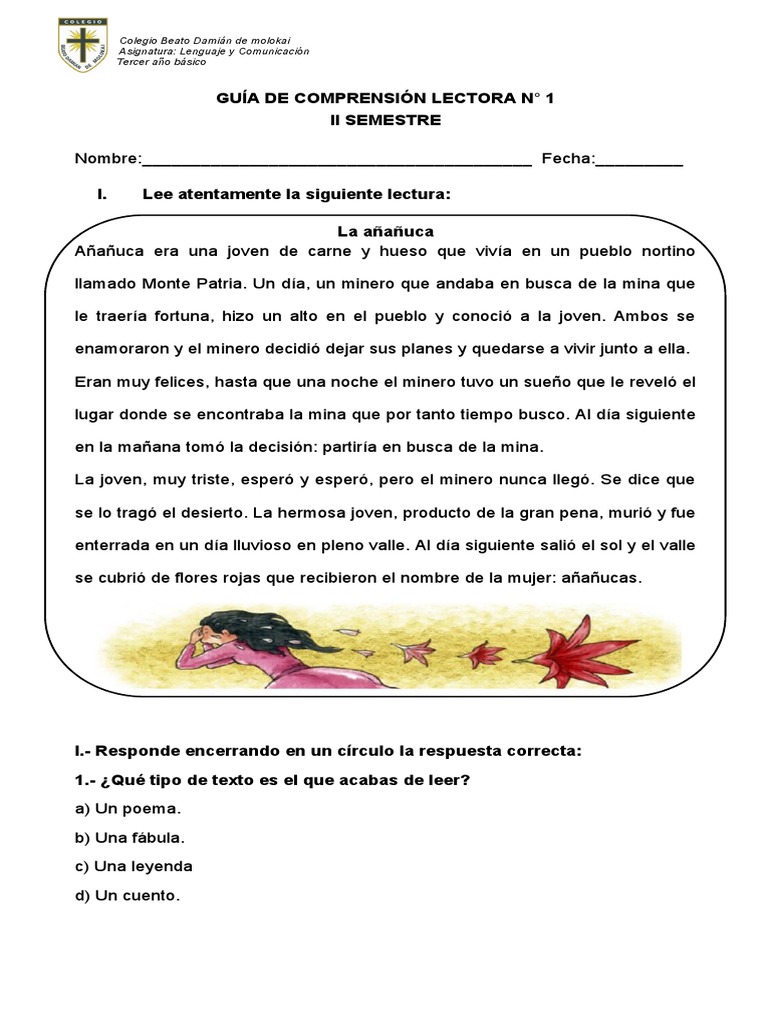 Comprensión Lectora N°1 II Semestre | PDF