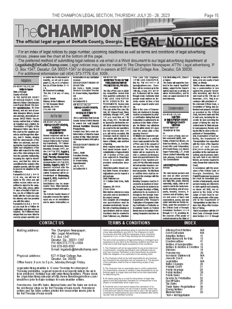 The Champion Legal Ads: 07-20-23 | Download Free PDF | Common Law ...