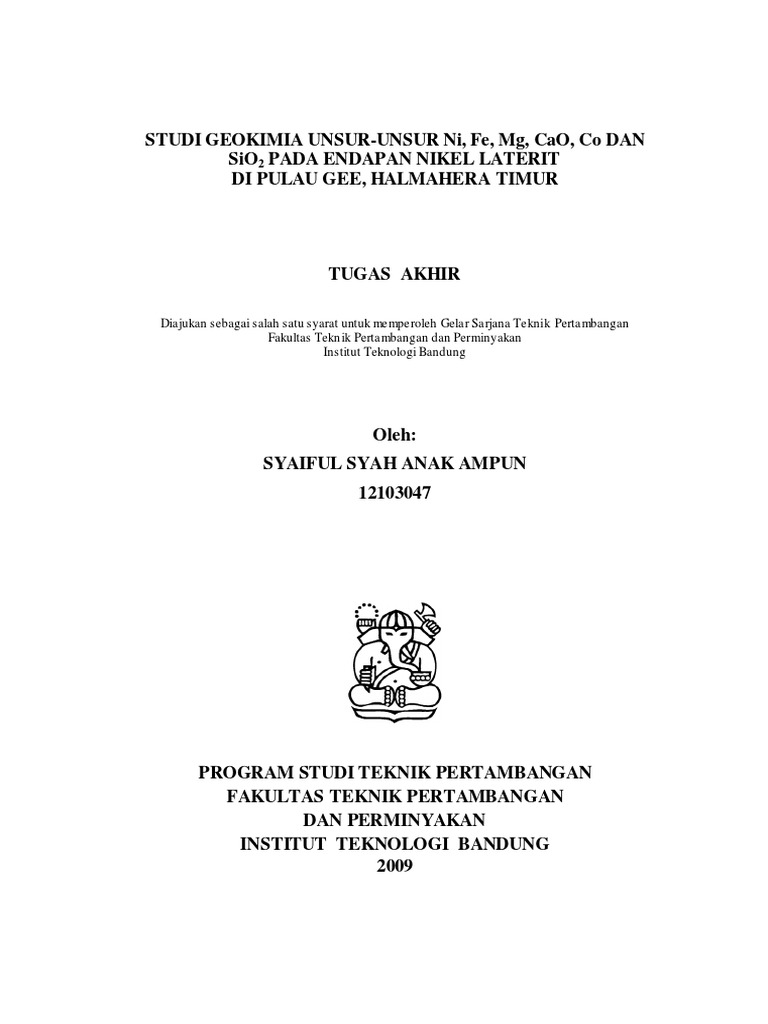 Studi Geokimia Nikellaterit Pgee R | PDF