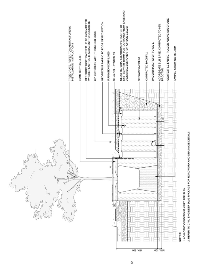 3X Soil Cell System With Tree Grate Detail Drawing | PDF