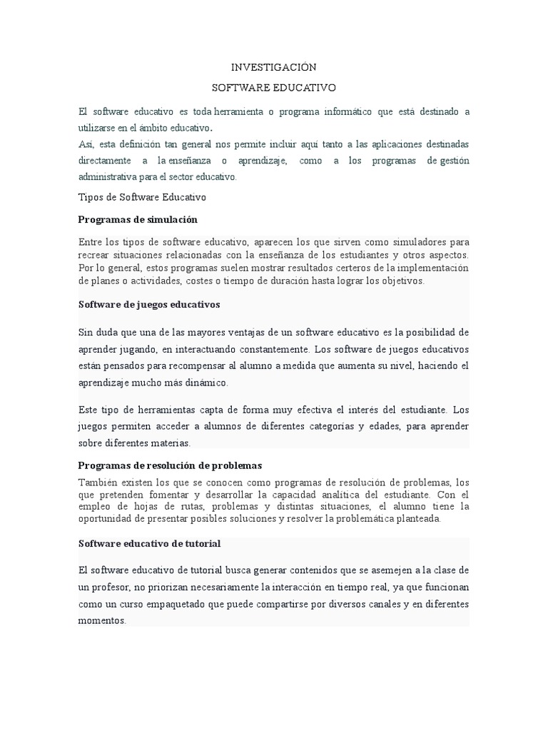 Software Educativo | PDF | Software | Enseñando
