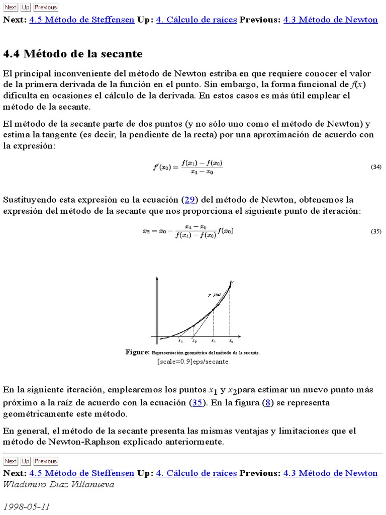 4.4 Método de La Secante | PDF