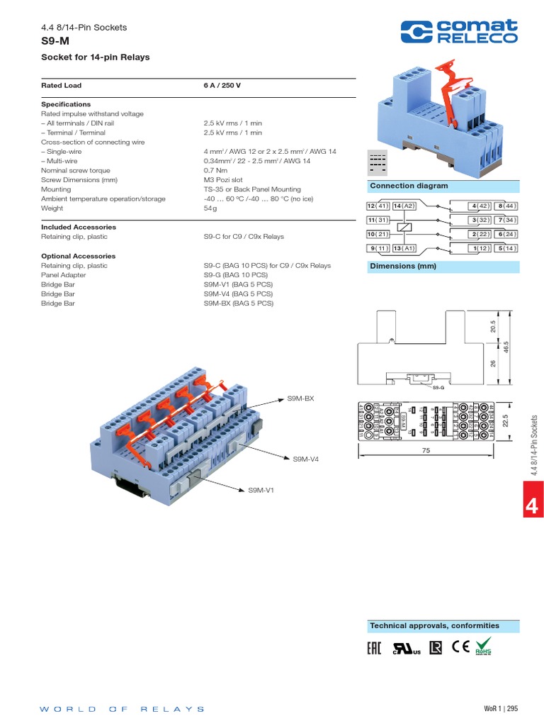 Socket For 14-Pin Relays | PDF | Equipment | Electrical Components