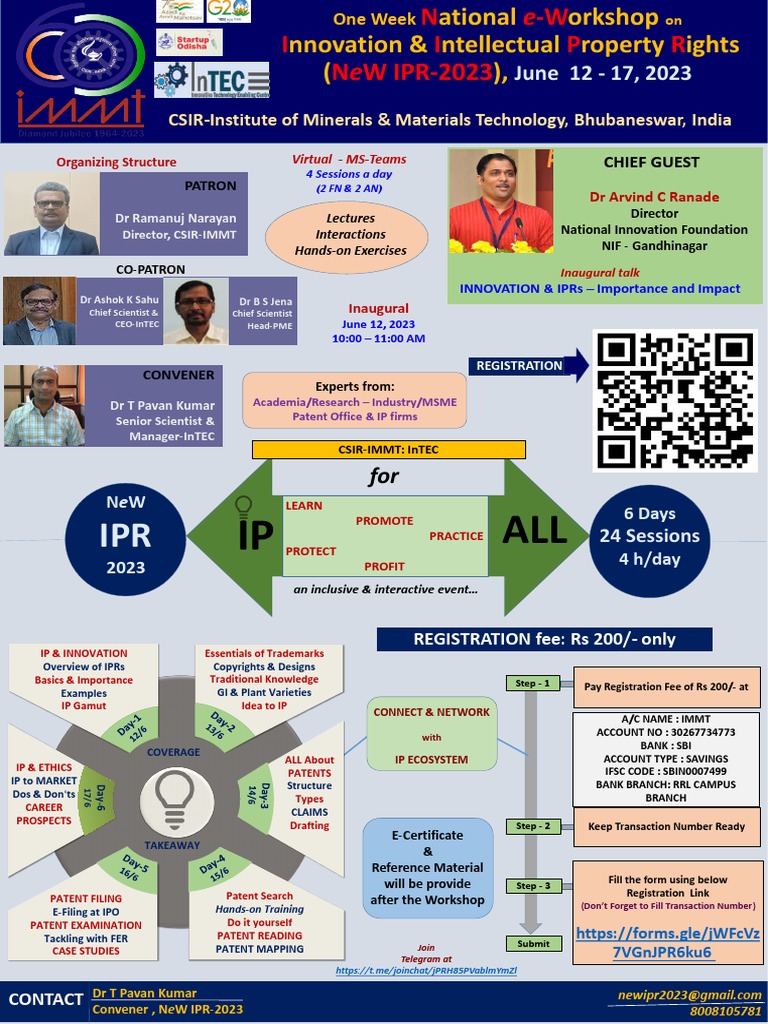 Final Brochure-NeW IPR-2023 | PDF | Intellectual Property | Startup Company