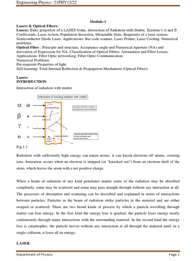 Laser and Optical Fiber | PDF | Laser | Optical Fiber