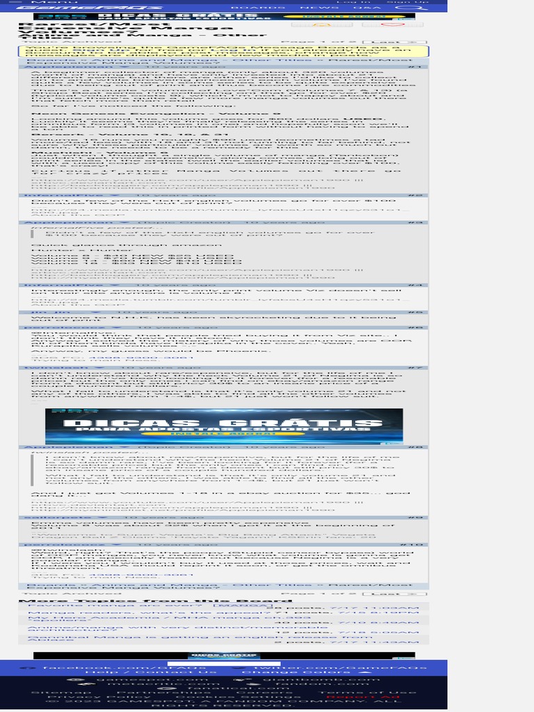 RarestMost Expensive Manga Volumes - Anime and Manga - Other Titles ...