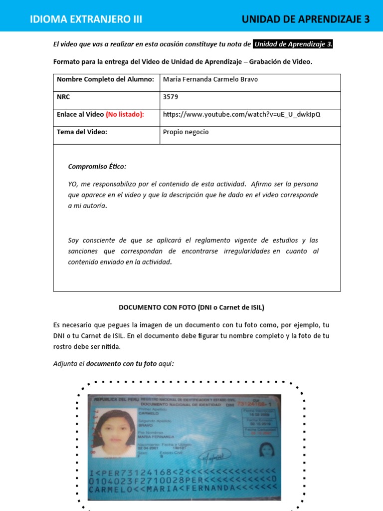 Ie 3 Unidad de Aprendizaje 3 Video | PDF