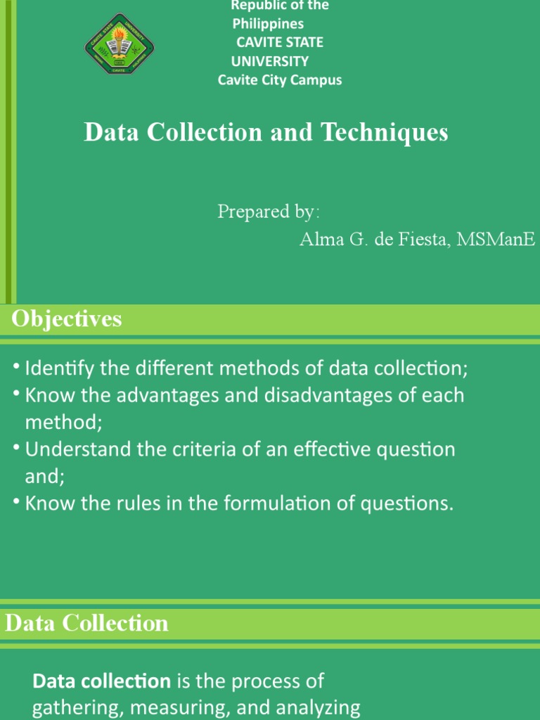 8 Data Collection And Techniques Pdf Data Statistics