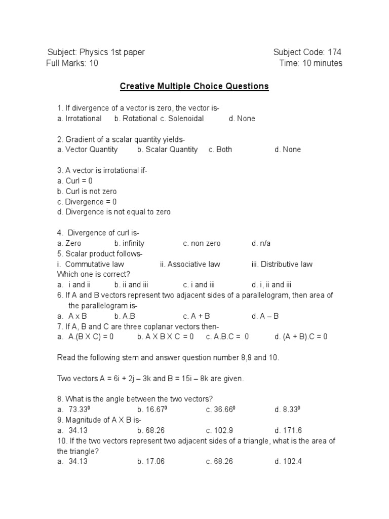 1st Paper Chapter 2 MCQ | PDF