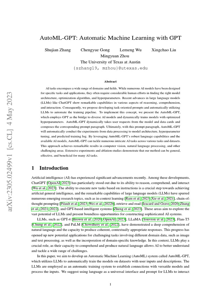 Automl Gpt Automatic Machine Learning With Gpt Download Free Pdf Artificial Intelligence