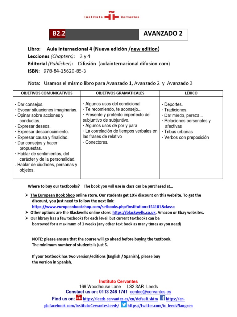 Avanzado 2 b2.2 | PDF | Lingüística | Morfología