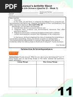 Lesson 7 Interaction and Interdependence | PDF | Ecosystem | Reproduction
