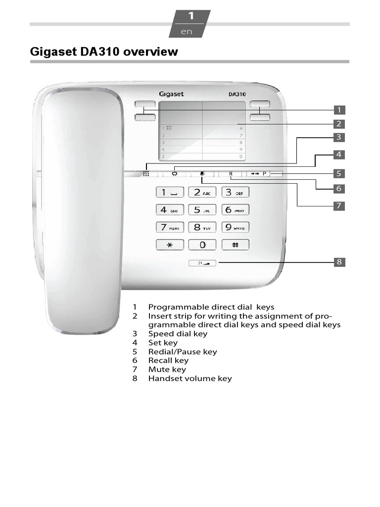 Gigaset DA310 User Guide | PDF | Telephone | Electrical Connector