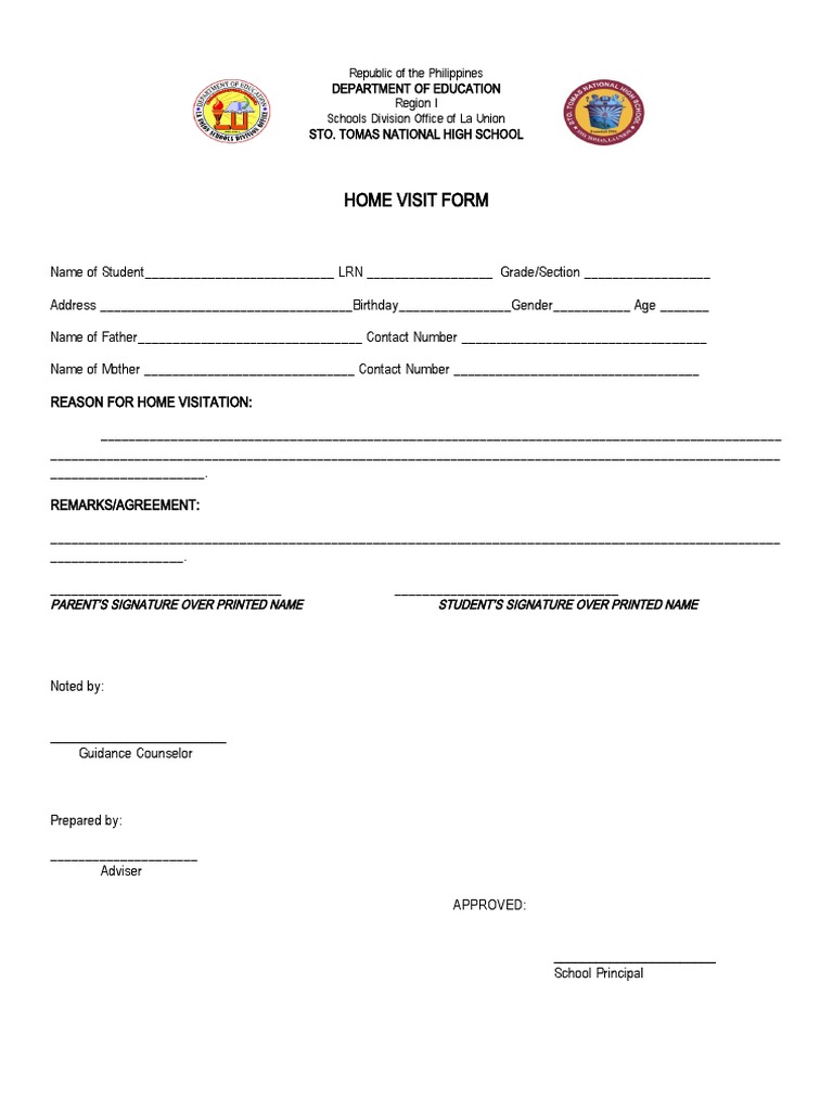 Home Visit Form | PDF
