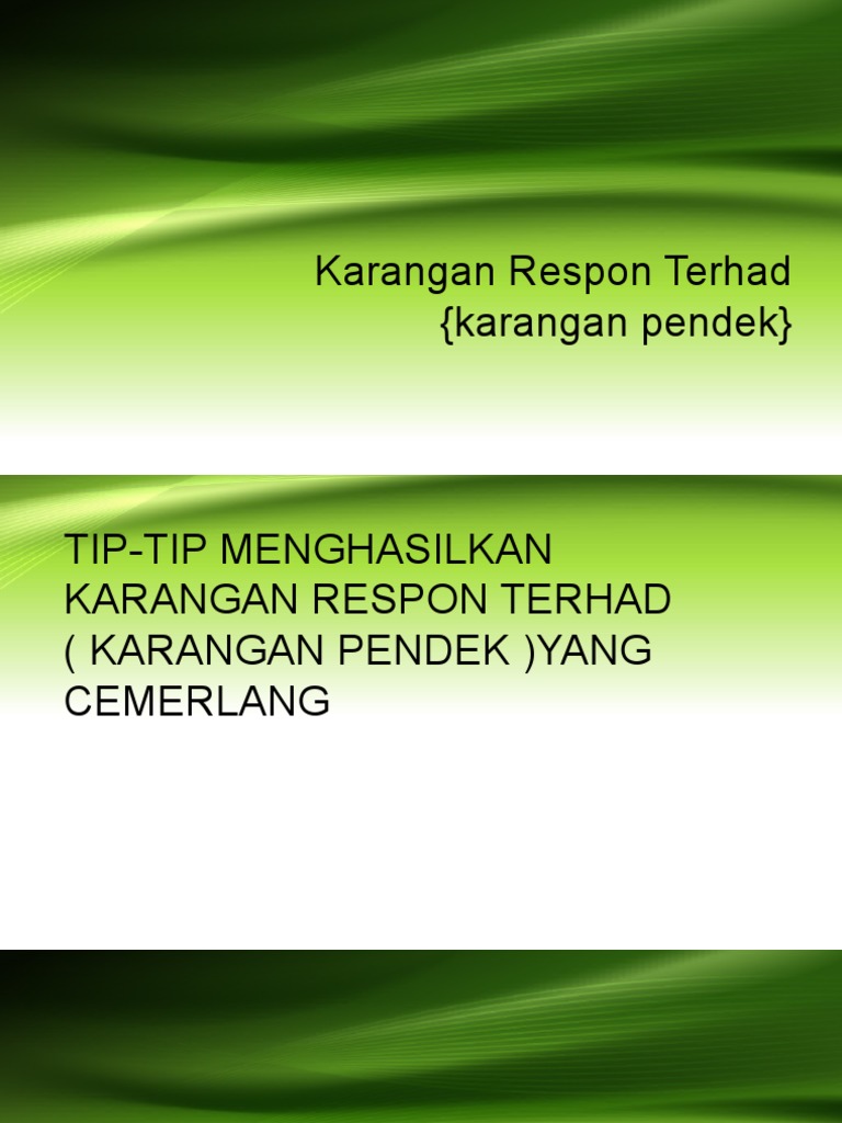 Karangan Respon Terhad | PDF