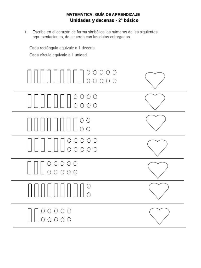 Guía Unidades y Decenas | PDF