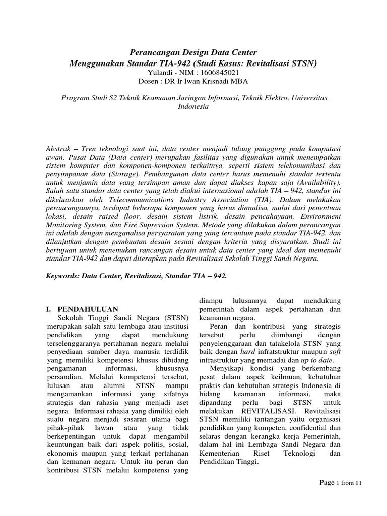 Perancangan Design Data Center Menggunak Pdf