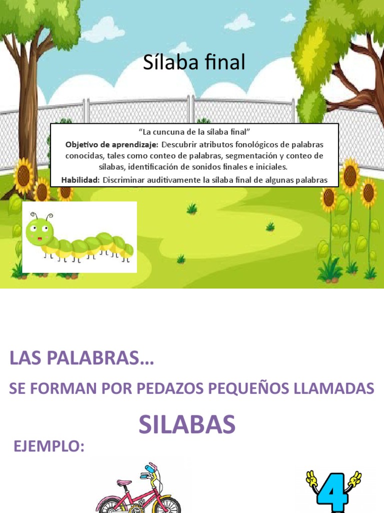 Silaba Final Con Dibujos | PDF