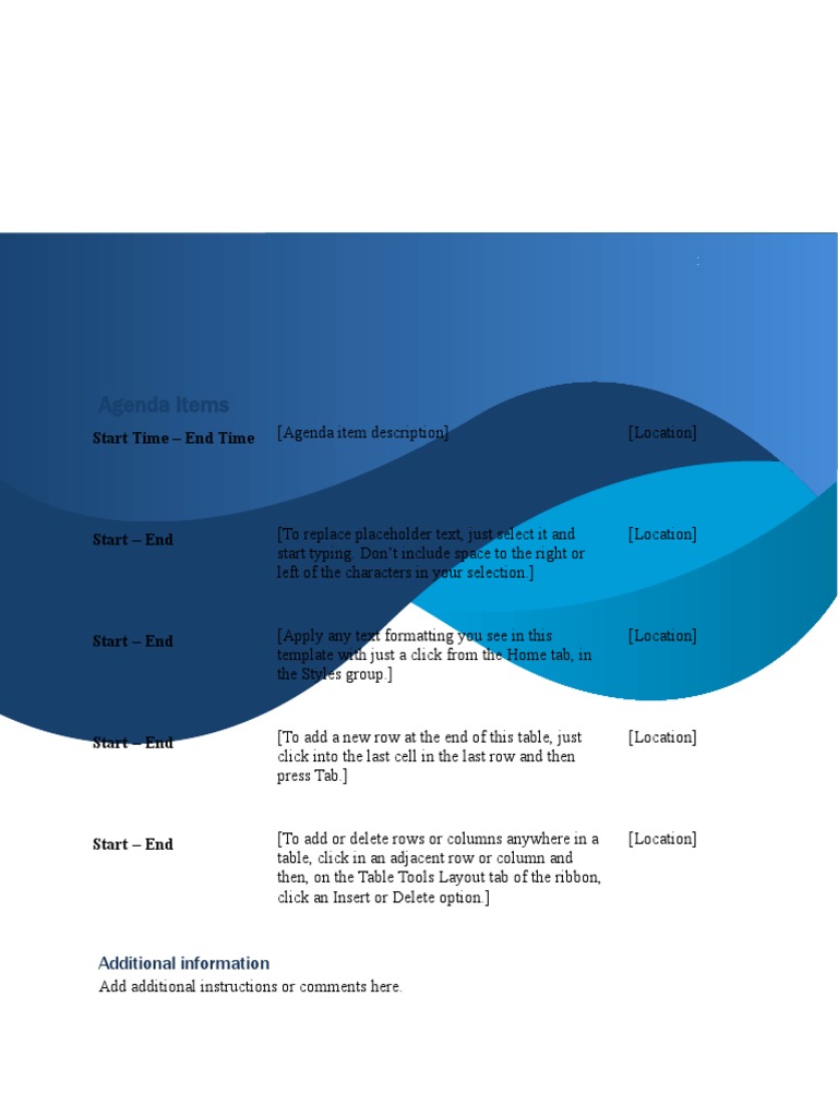 Blue curve meeting agenda | PDF