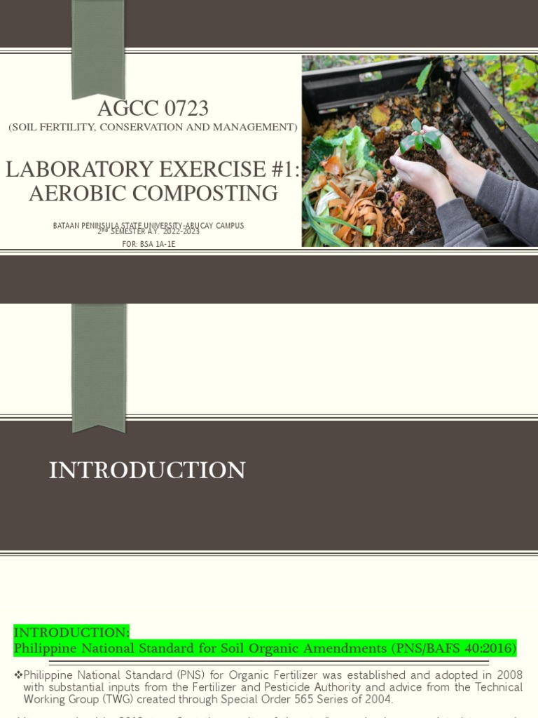 AGCC 0723 Exercise 1 - Aerobic Composting | PDF | Compost | Soil