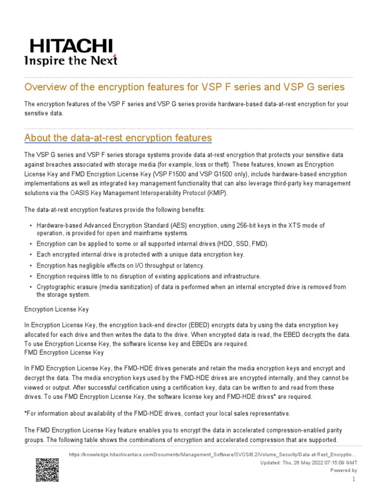 Overview of The Encryption Features For VSP F Series and VSP G Series | PDF | Backup | Encryption