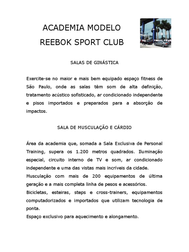 Academia Modelo - Reebok 01 | PDF | Musculação | Ginástica