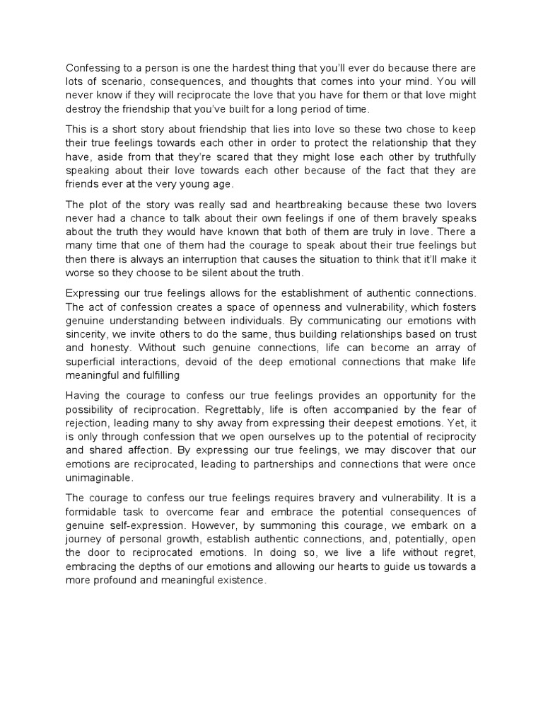 Confessing To A Person | PDF | Love | Feeling
