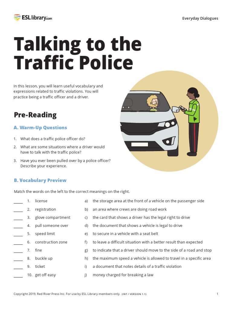 76 - Talking To The Traffic Police - US | PDF | Traffic | Speed Limit