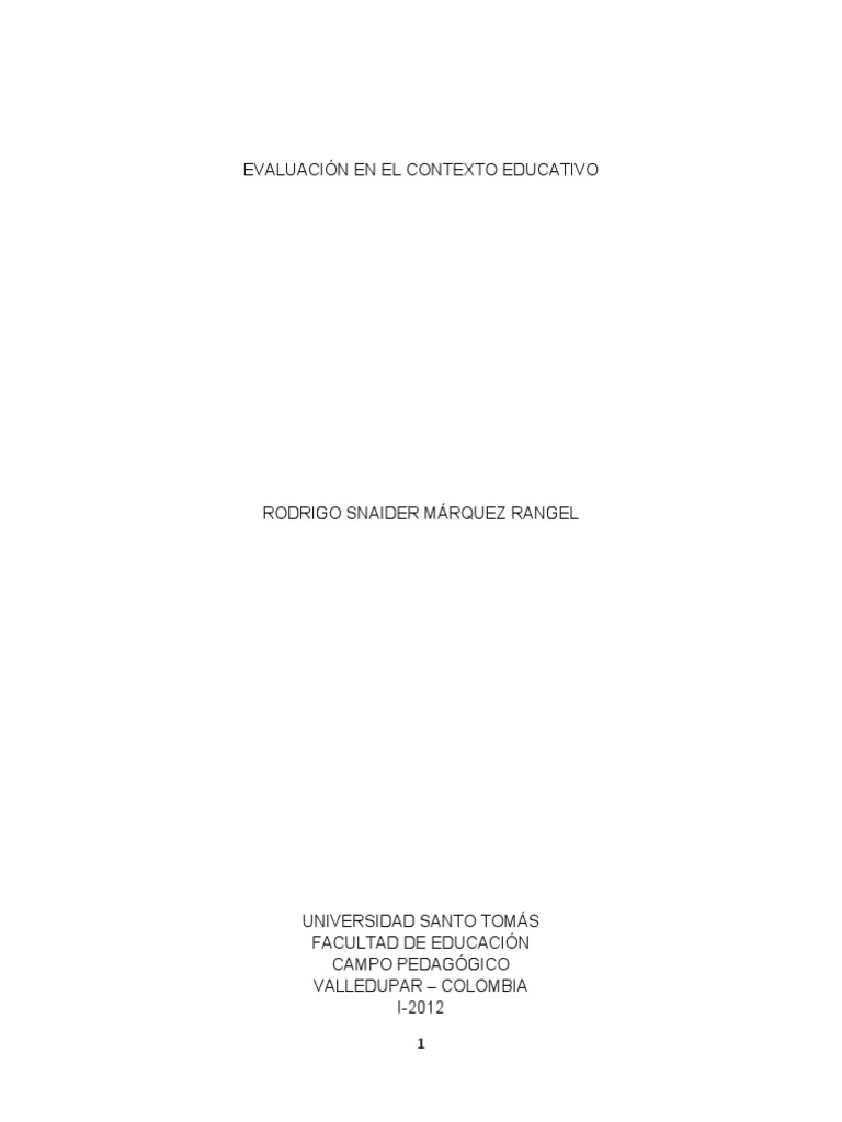 Procedimiento Ev - Evaluación en El Contexto Escolar | PDF | Evaluación | Enseñando
